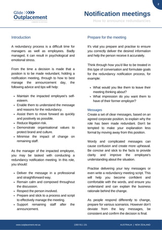 Redundancy Notification Meetings - Glide Outplacement Australia | PDF ...
