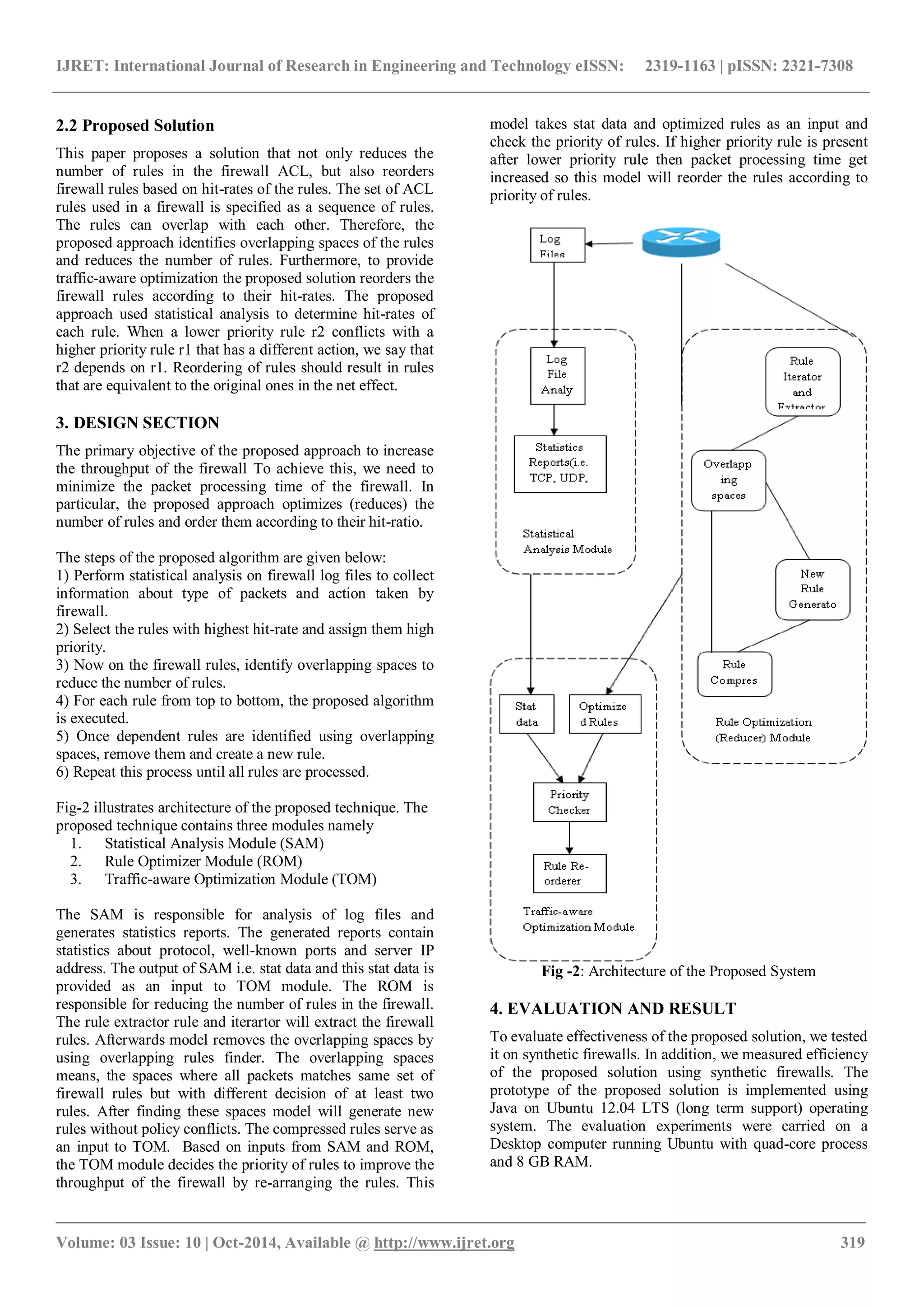 Redundancy Removal Of Rules With Reordering Them To Increase The