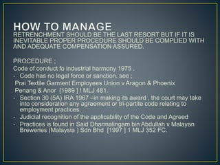 Redundancy, Retrenchment and Separation | PPTX