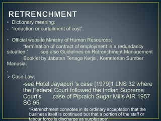 Redundancy, Retrenchment and Separation | PPTX