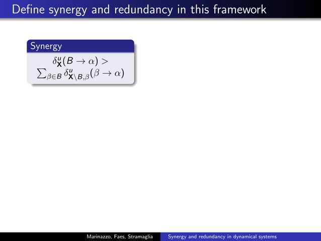 Redundancy and synergy in dynamical systems | PPT