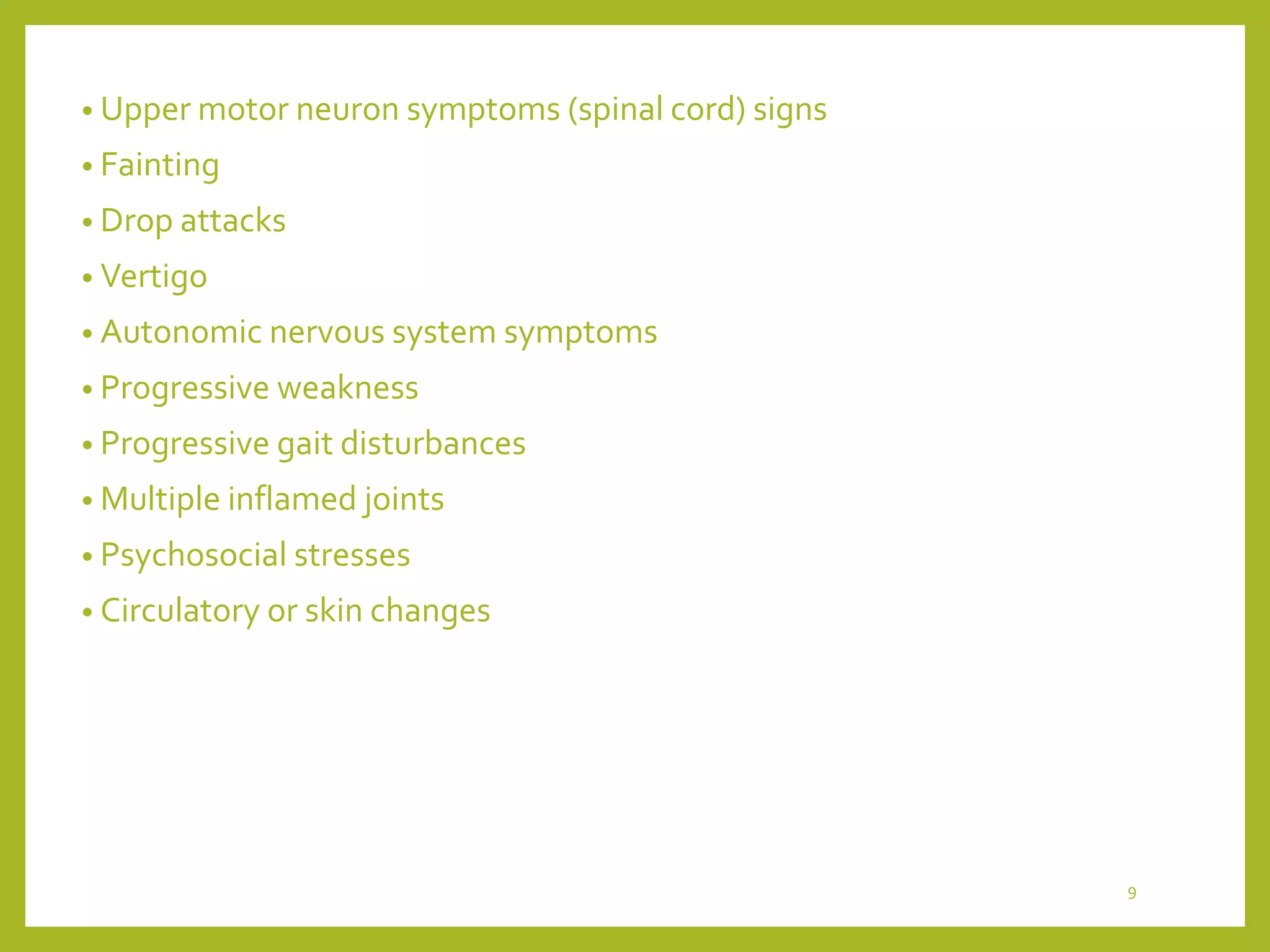 RED FLAGS AND YELLOW FLAGS ACCORDING TO SYSTEMS | PPTX