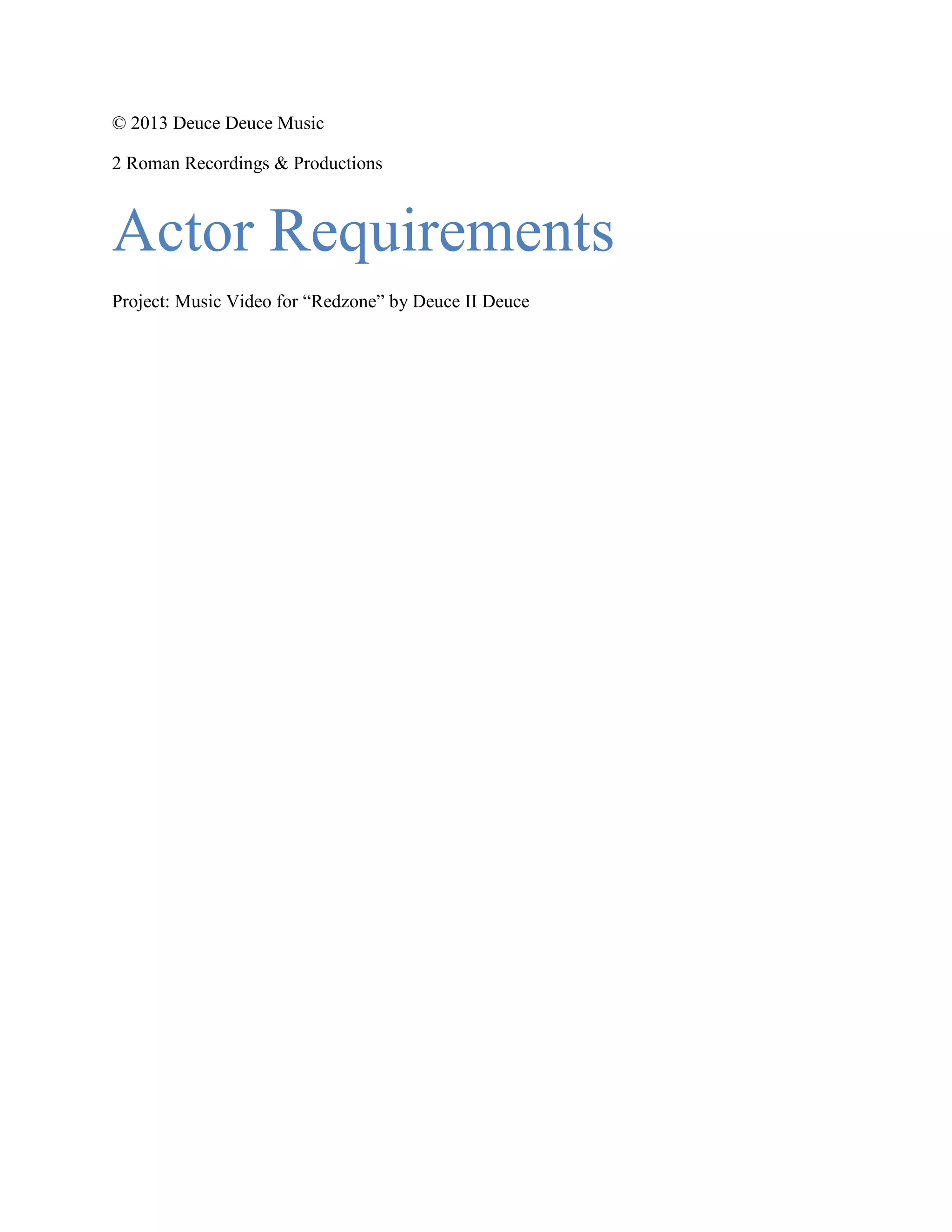 Redzone actor requirements copy | DOCX