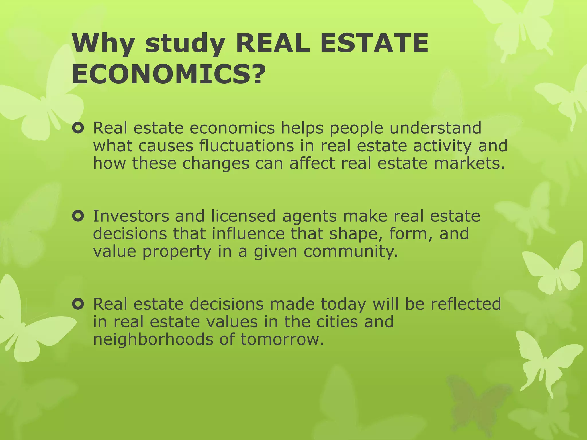 Real Estate Economics | PPTX