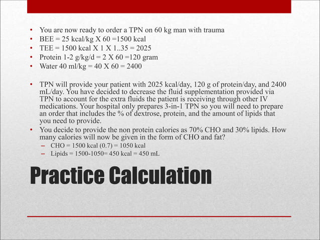 [Reed-Henry]Total-Parenteral-Nutrition.ppt | Digestive Disorders | Diseases and Conditions