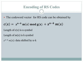 reed-solomon-encoder-and-decoder for correction | PPT