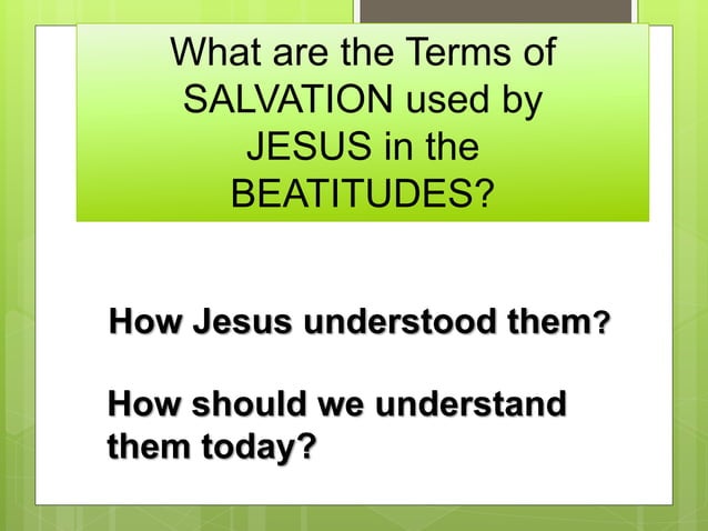 ReEd 102 Lesson 3 Beatitudes.ppt RELIGIOUS EDUCATION | PPT