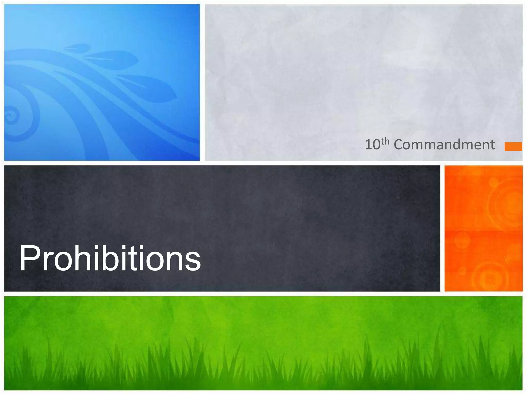 Prohibitions of the 10th Commandments | PPTX