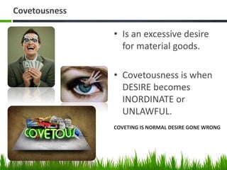 Prohibitions of the 10th Commandments | PPT