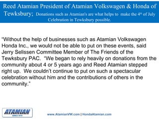 Reed Atamian Supports 2011 Tewksbury 4th of July Celebration | PPT