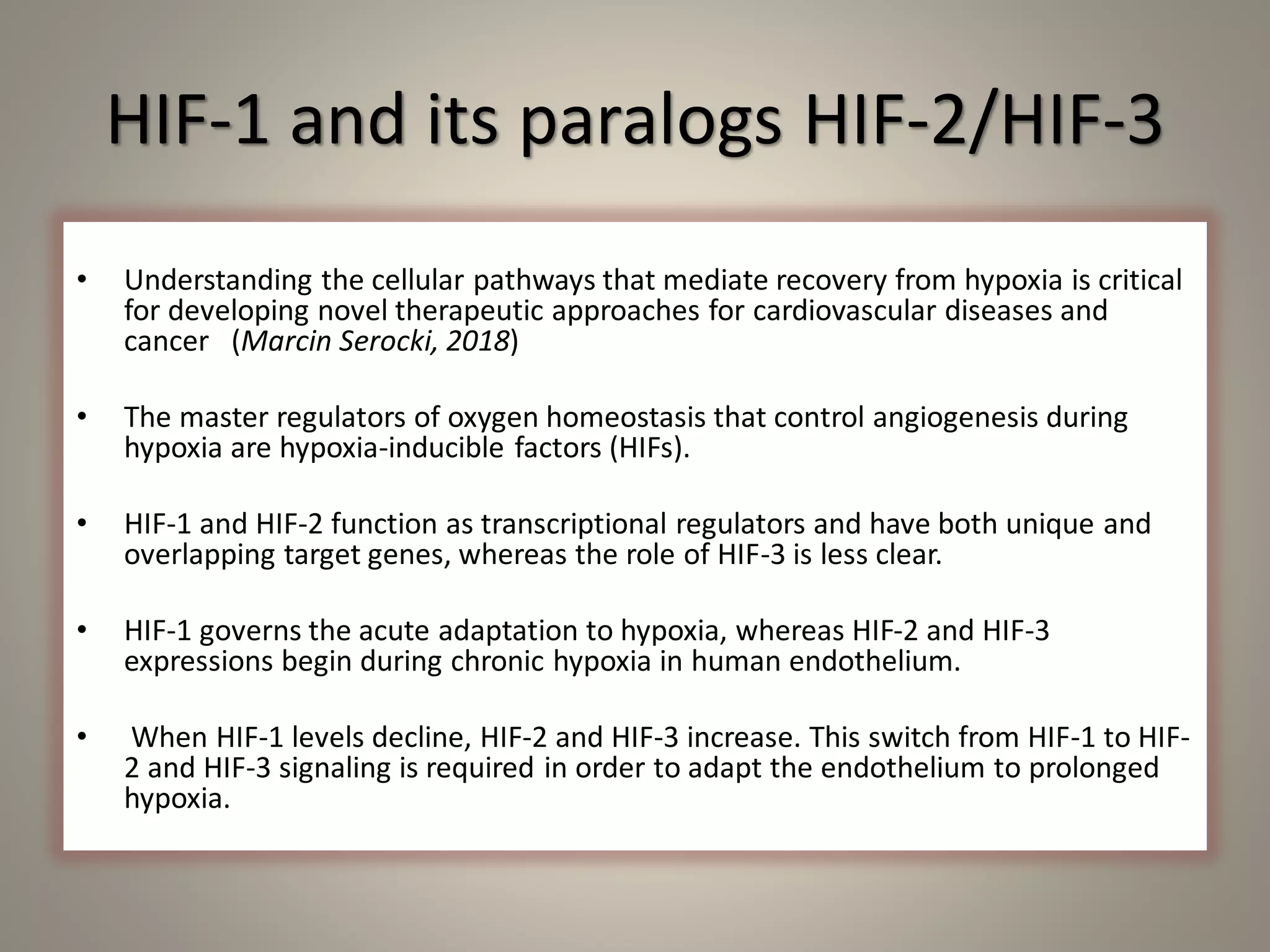 Applications and Clinical Consequences of Hypoxia inducible factor(HIF ...