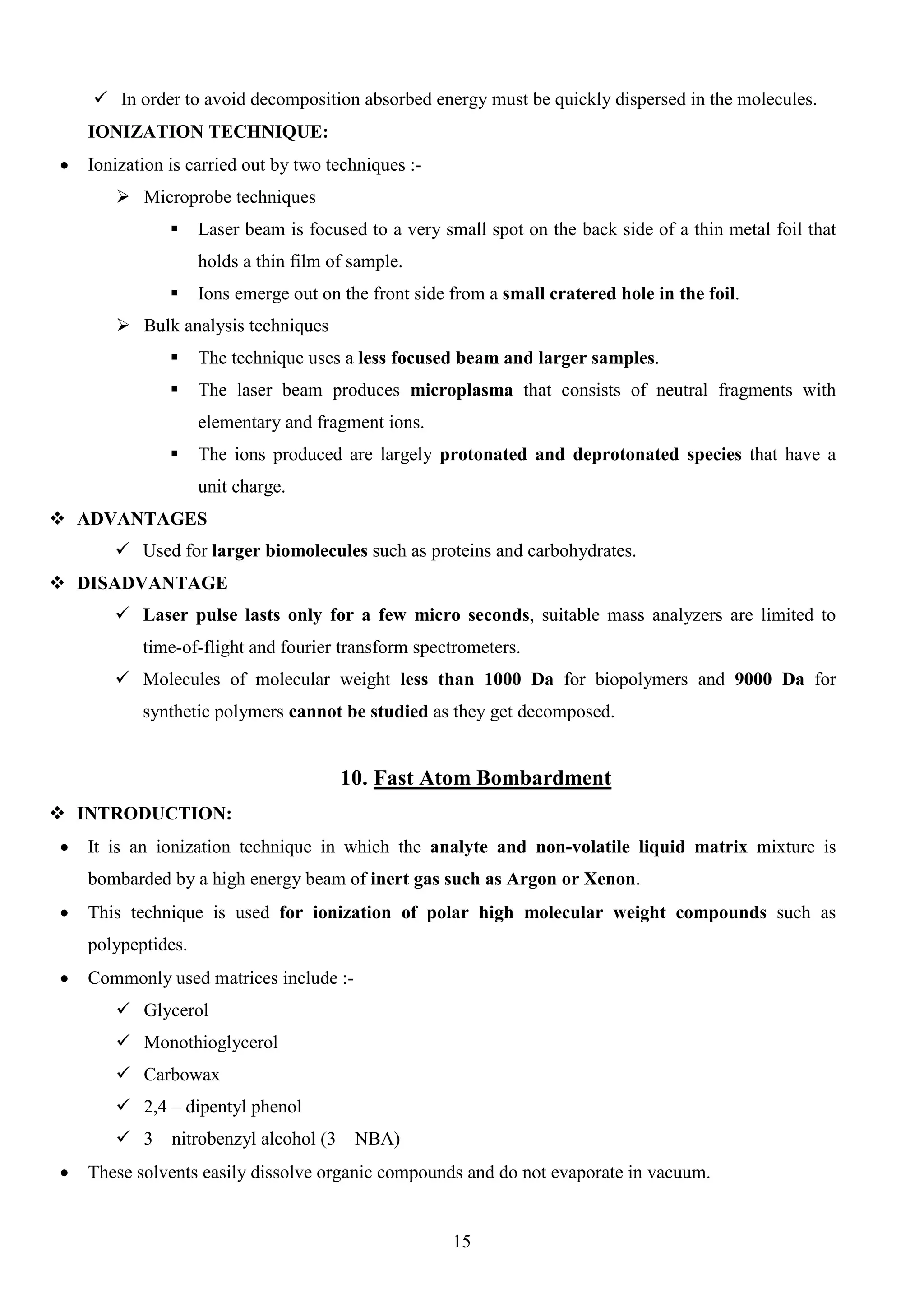 Ionizaion Techniques - Mass Spectroscopy | PDF