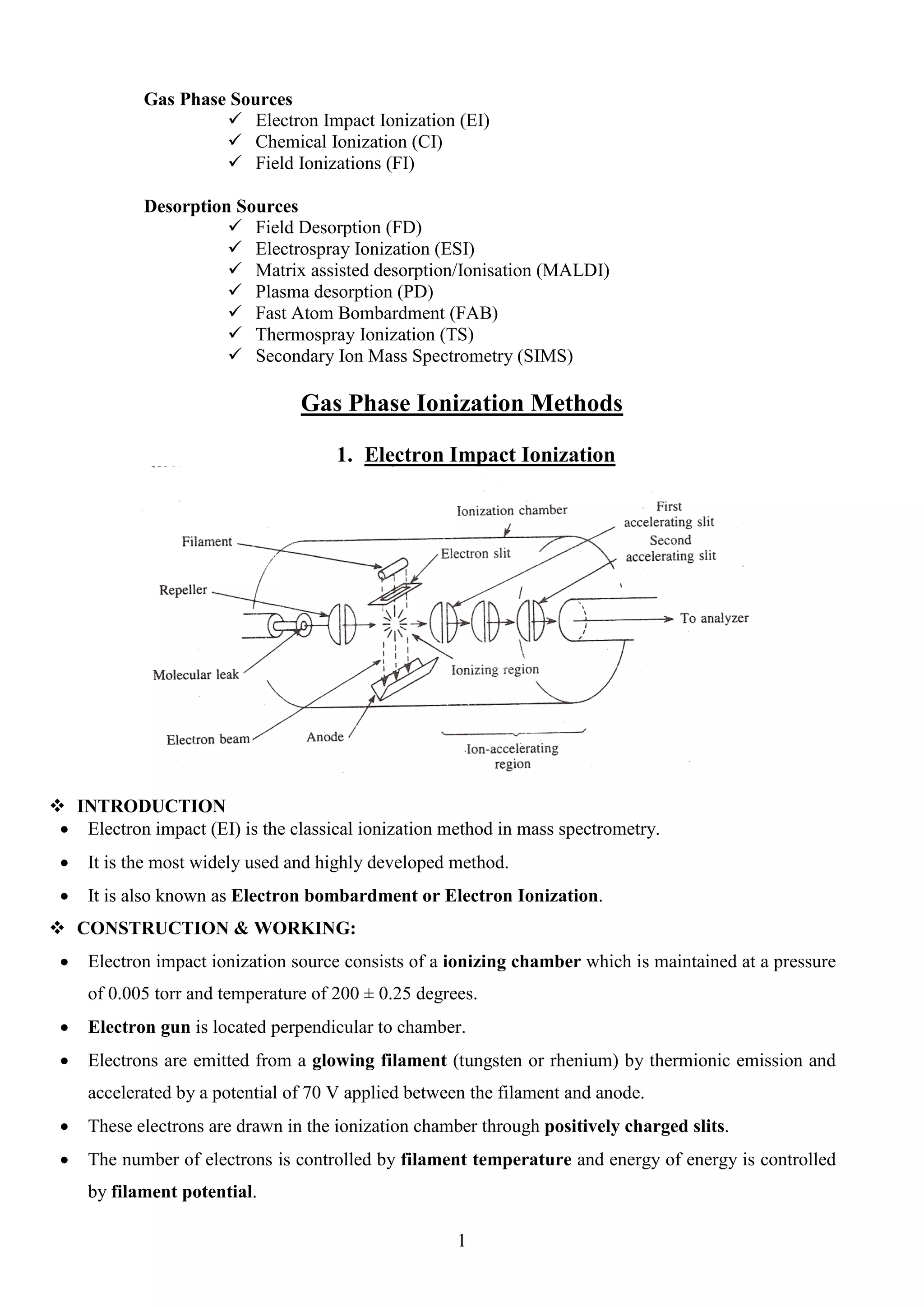 Ionizaion Techniques - Mass Spectroscopy | PDF