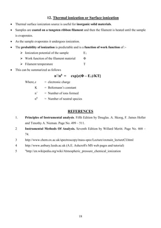 Ionizaion Techniques - Mass Spectroscopy | PDF