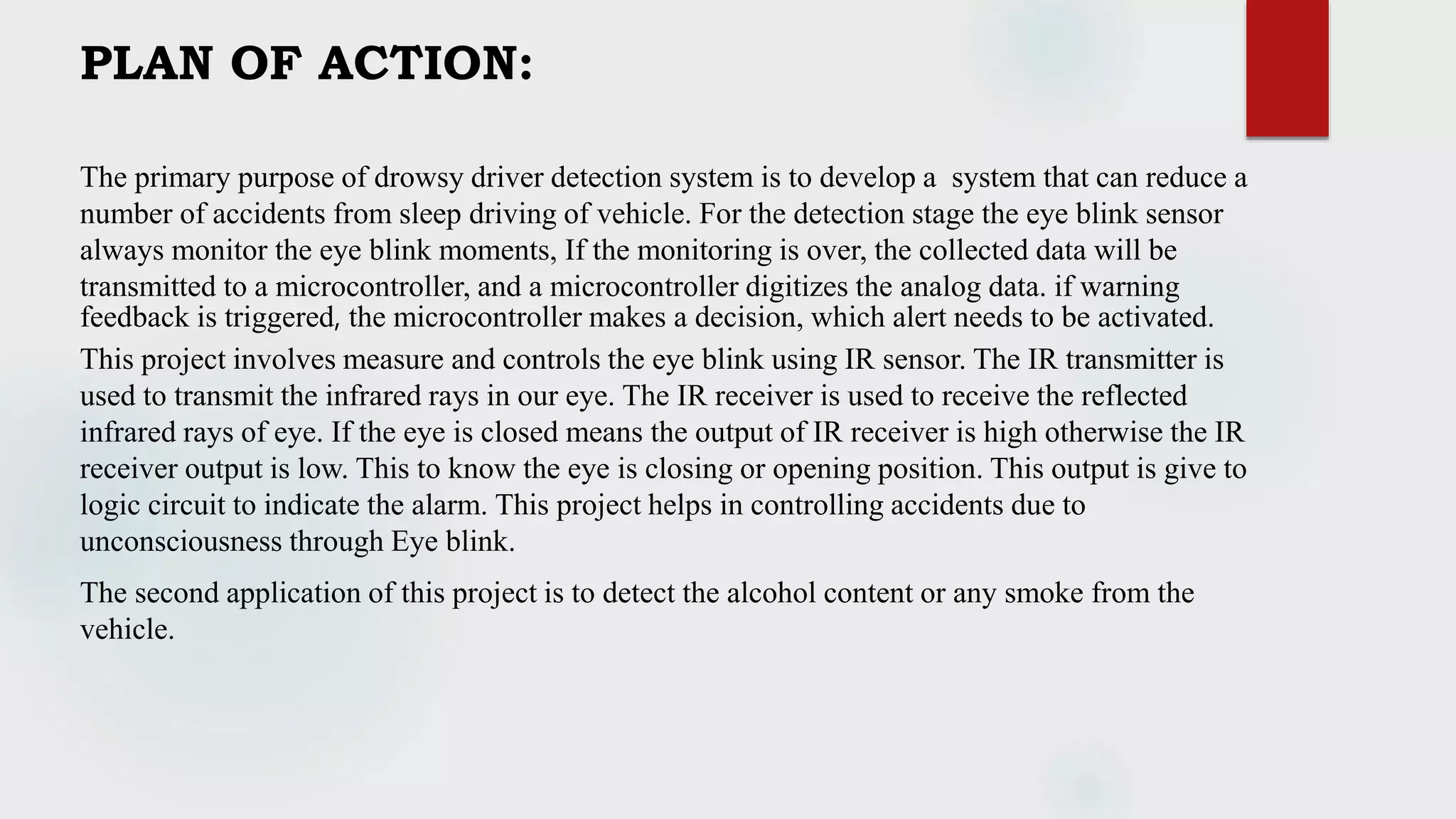 Drowsy Driver detection system | PPTX