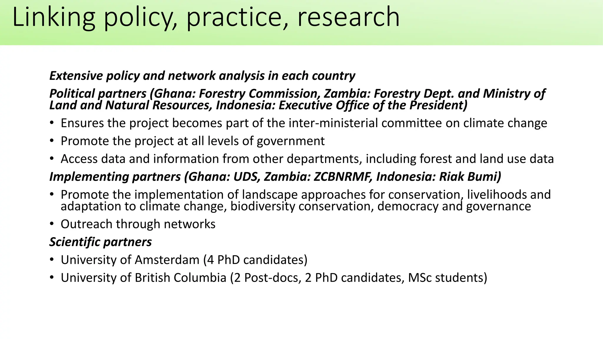 Lessons from operationalizing integrated landscape approaches | PPTX