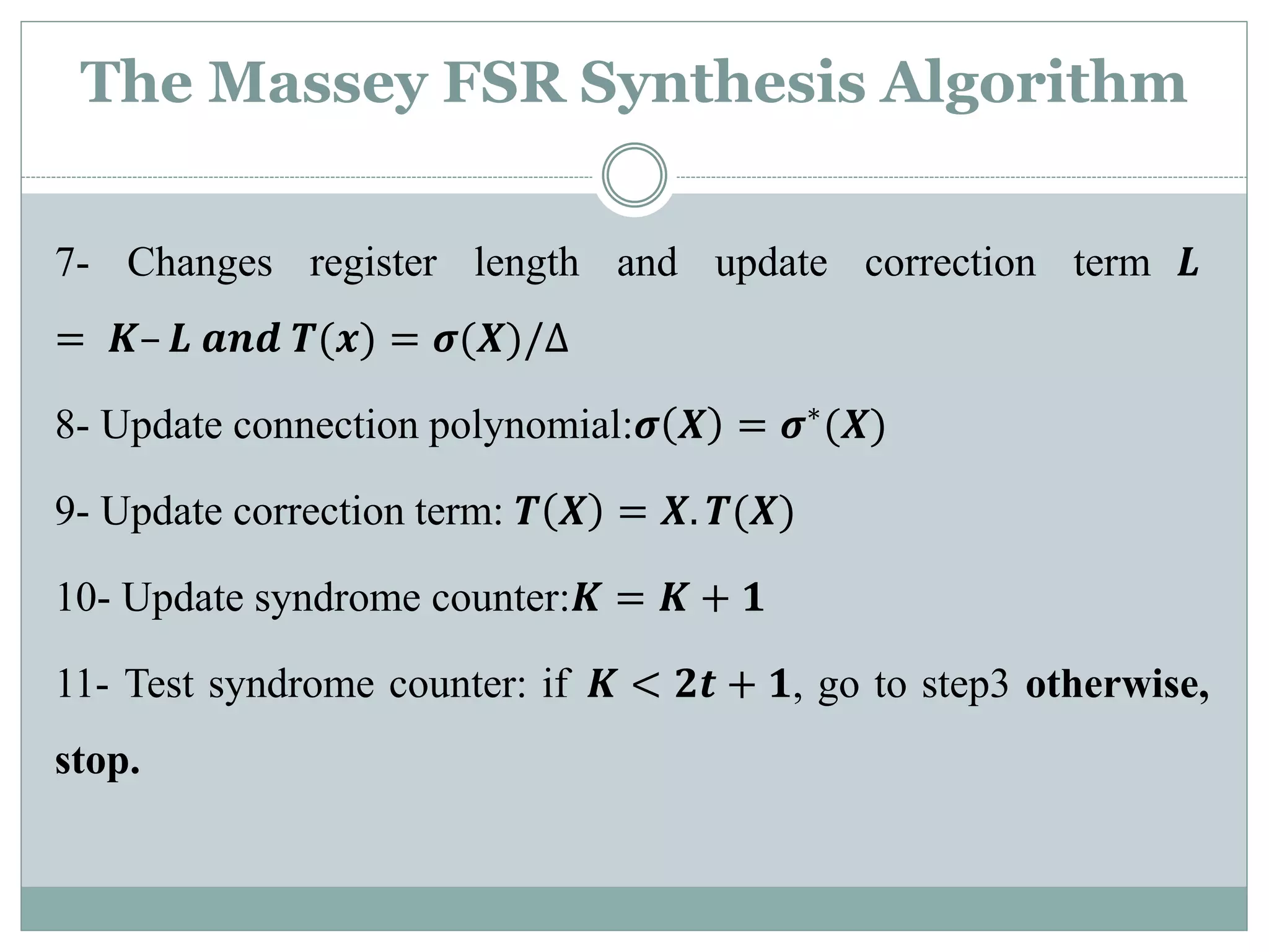 Reed solomon Encoder and Decoder | PPTX