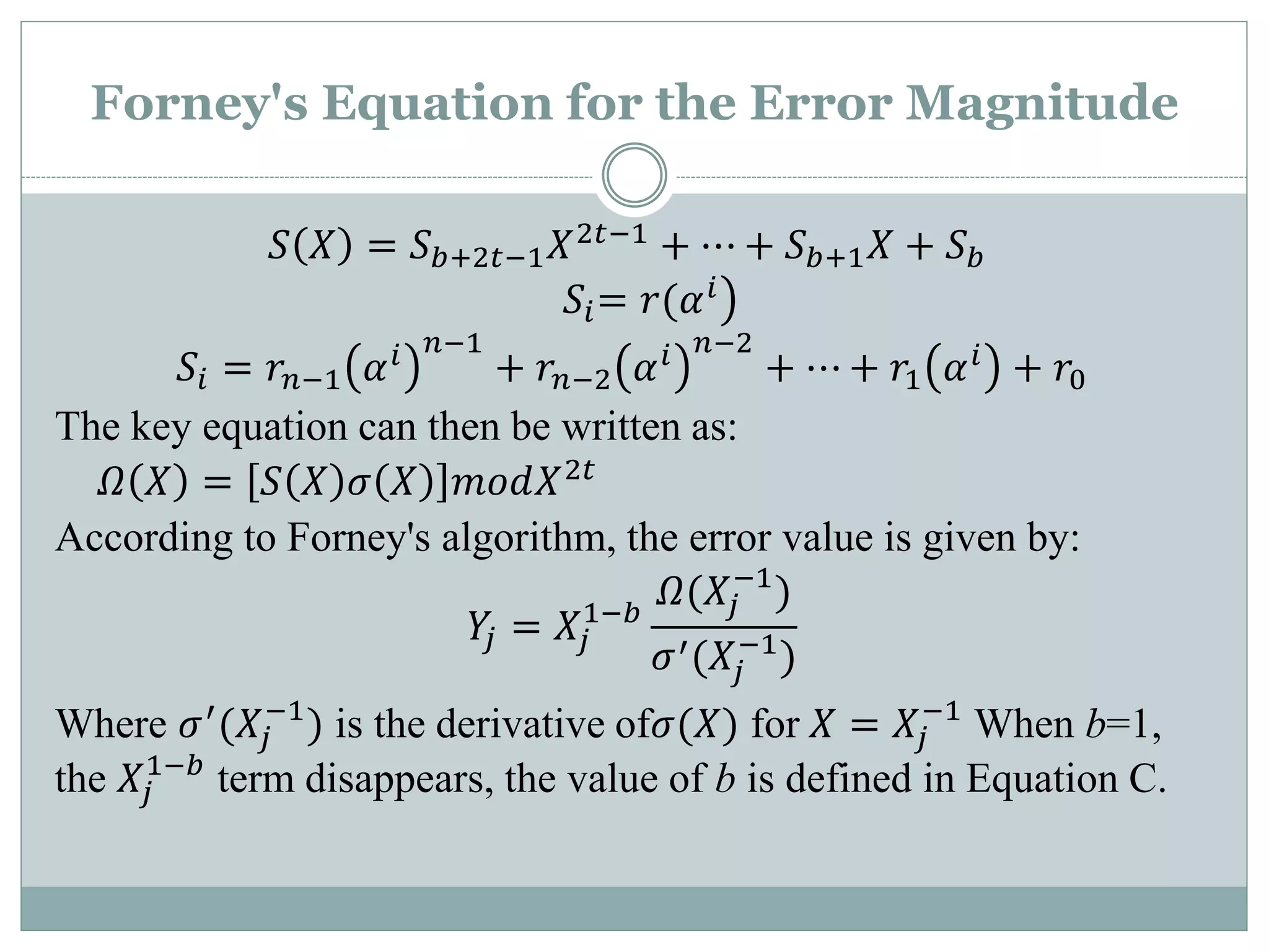 Reed solomon Encoder and Decoder | PPTX