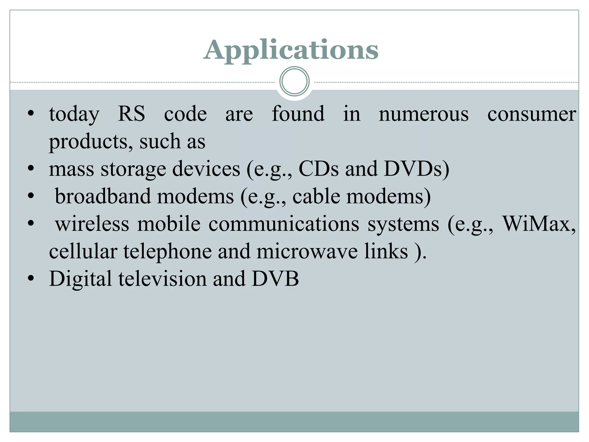 Reed solomon Encoder and Decoder | PPTX