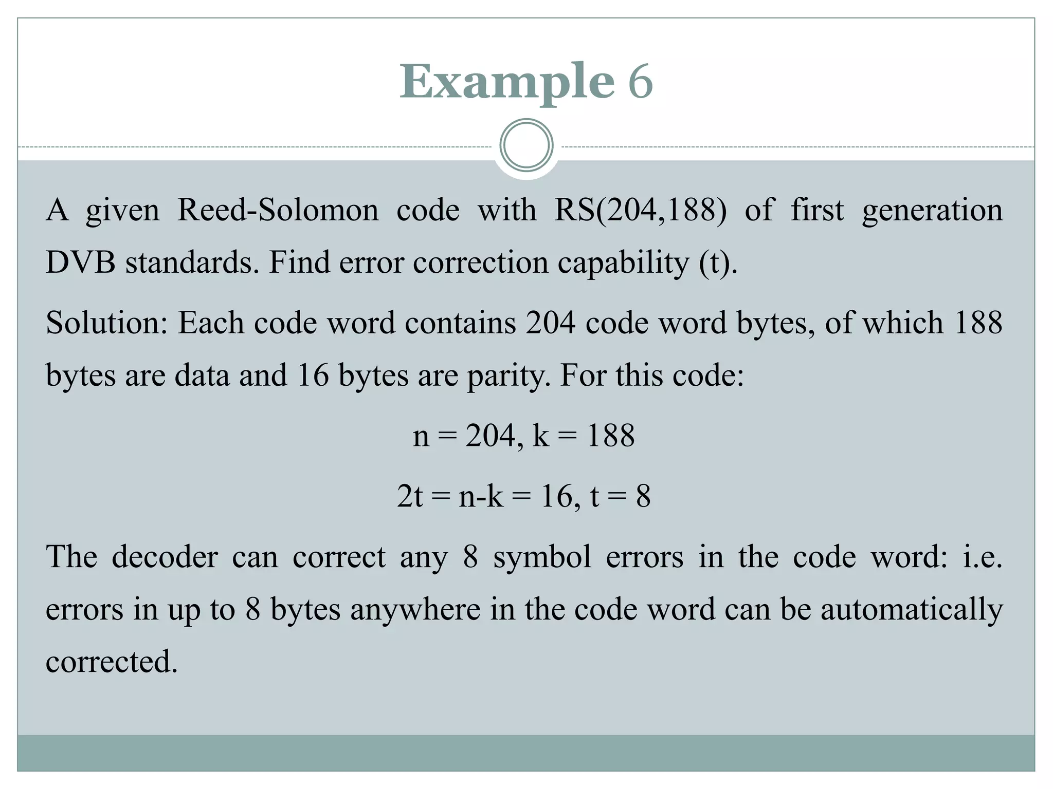 Reed solomon Encoder and Decoder | PPTX