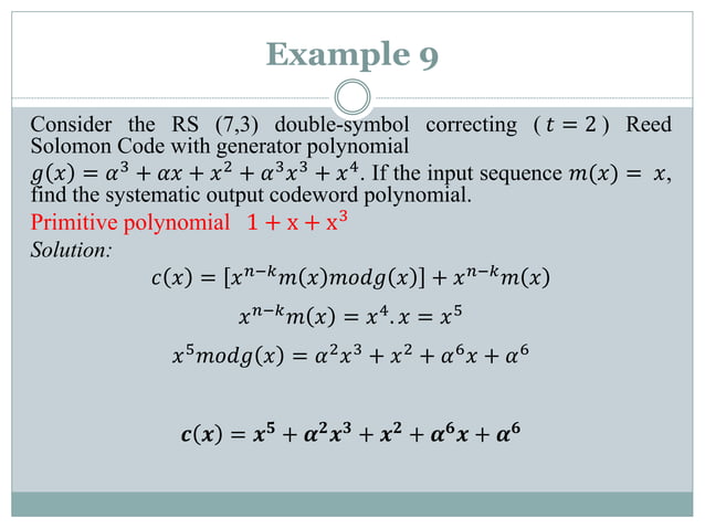 Reed solomon Encoder and Decoder | PPTX