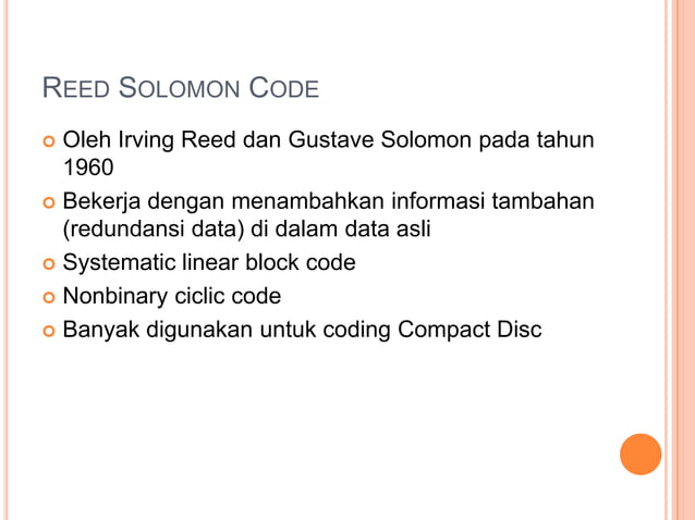 Reed solomon code | PPT