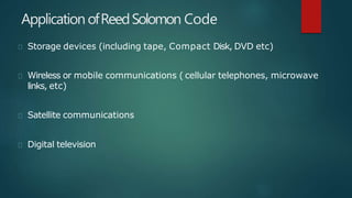 Reed solomon code | PPTX