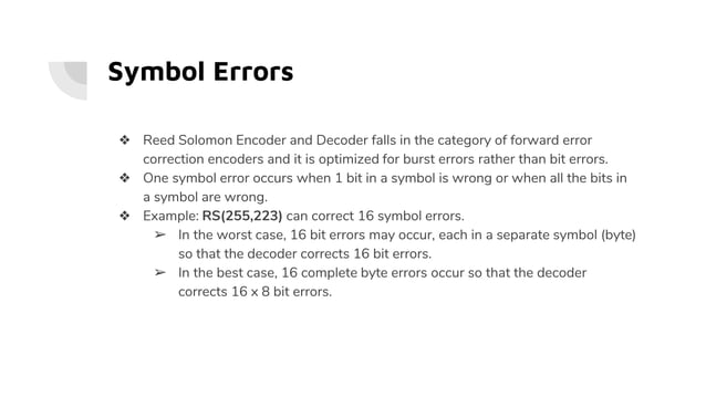 Reed solomon codes | PPTX | Programming Languages | Computing