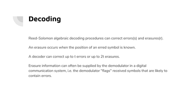Reed solomon codes | PPTX | Programming Languages | Computing