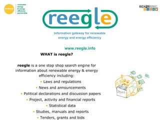 Introduction to REEEP and reegle | PPT