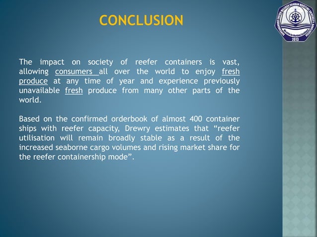 Reefer container market | PPTX | Logistics and Transportation Industry ...