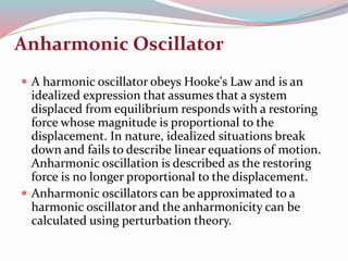 Diatomic Molecules as a simple Anharmonic Oscillator | PPTX | Chemistry | Science