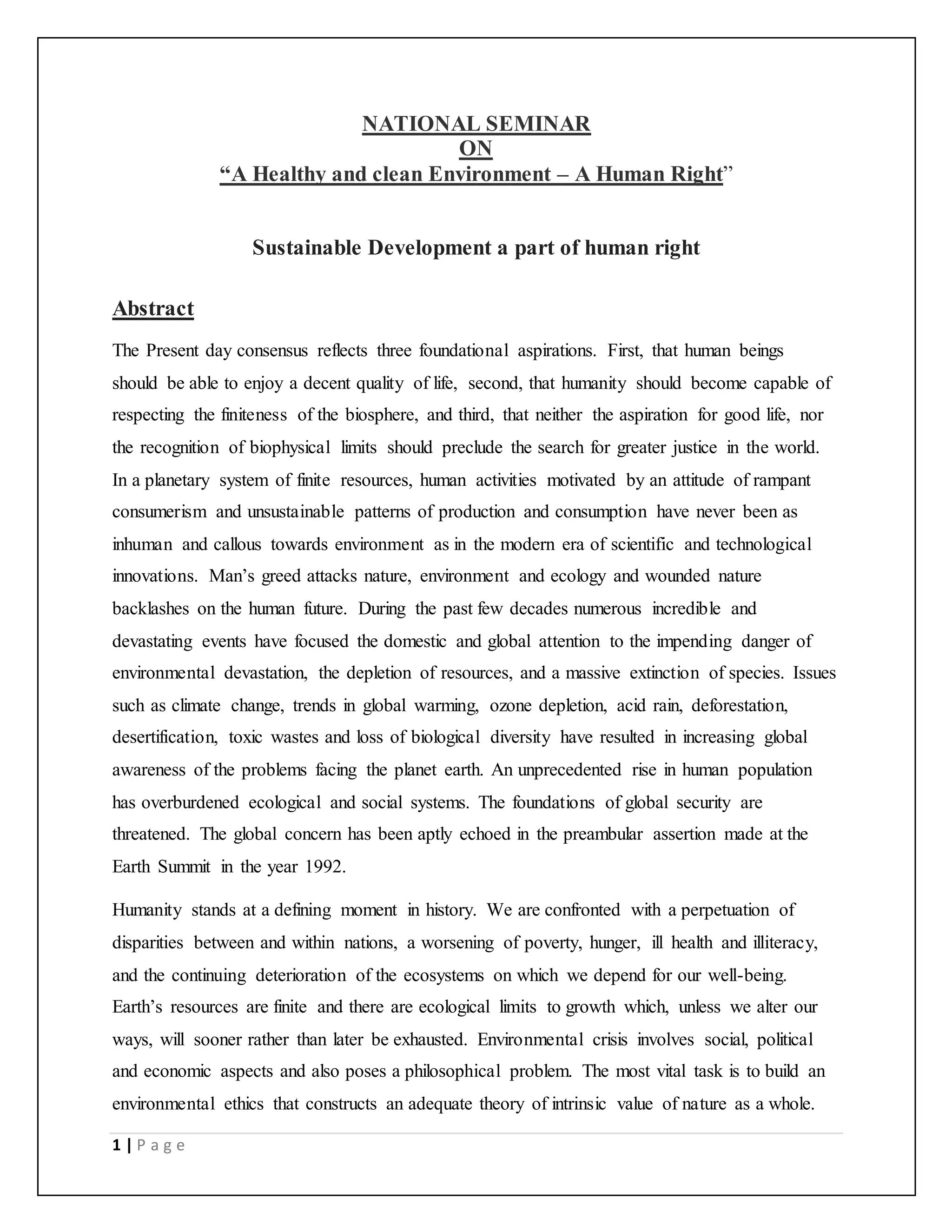 sustainable devlopment and human rights abstract | DOCX