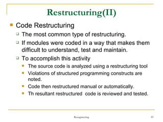 Software Reengineering | PPT