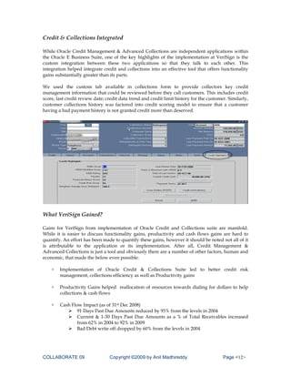 Oracle White Paper: Re-Engineer Your Cash Flow Cycle With Oracle Credit ...