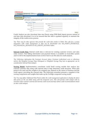 Oracle White Paper: Re-Engineer Your Cash Flow Cycle With Oracle Credit ...