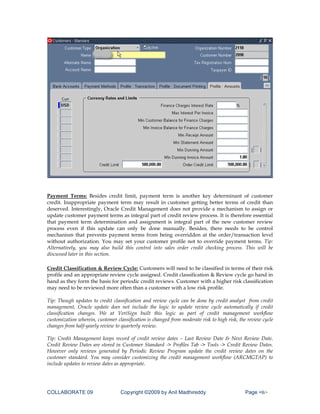 Oracle White Paper: Re-Engineer Your Cash Flow Cycle With Oracle Credit ...