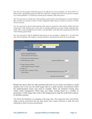 Oracle White Paper: Re-Engineer Your Cash Flow Cycle With Oracle Credit ...