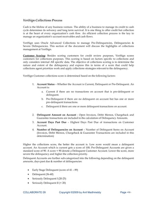 Oracle White Paper: Re-Engineer Your Cash Flow Cycle With Oracle Credit & Collections Suite | PDF