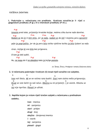 Rečenično ustrojstvo vježba | PDF