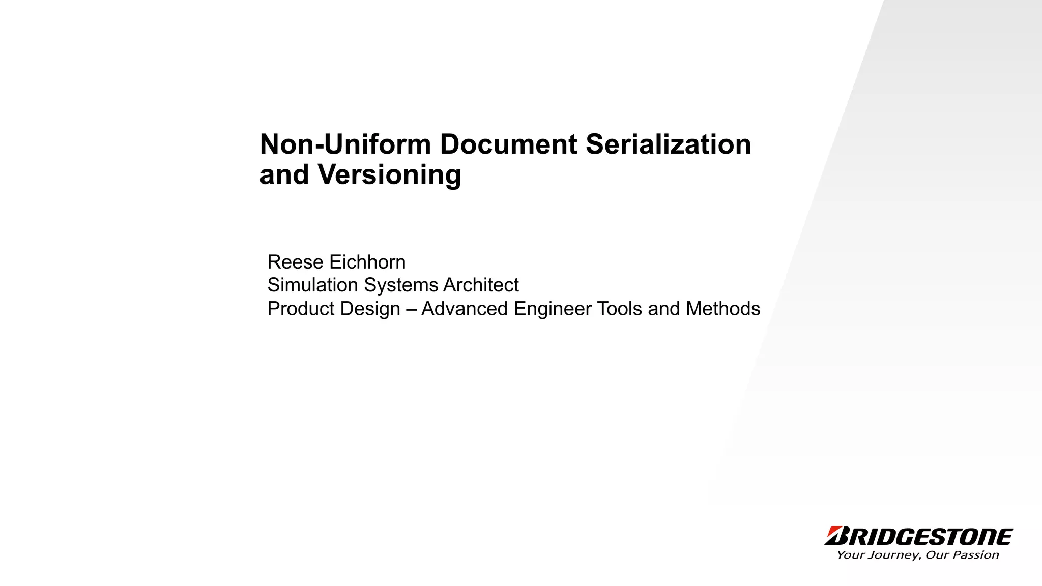 MongoDB World 2019: Non-uniform Document Serialization and Versioning | PDF