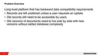 MongoDB World 2019: Non-uniform Document Serialization and Versioning | PDF