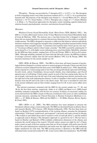 Do people fill out the SRS differently IF the therapist is in the room ...