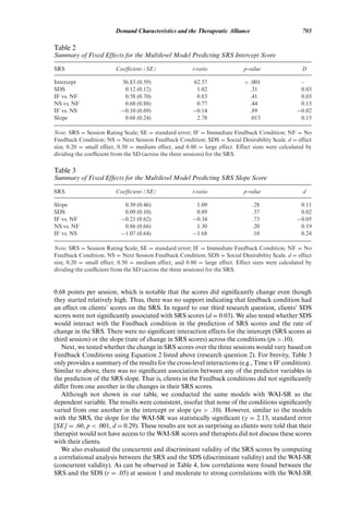 Do people fill out the SRS differently IF the therapist is in the room ...