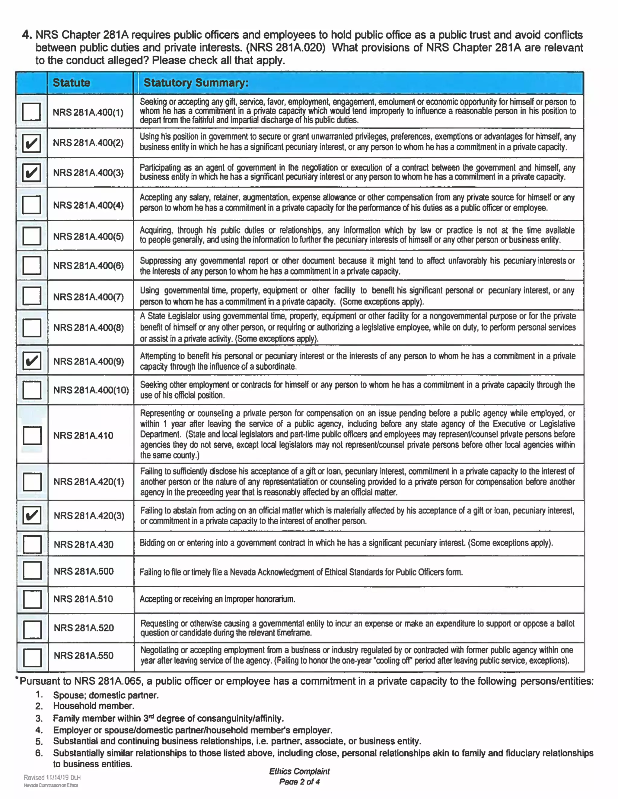 Reno Council member Devon Reese's ethics violations | PDF