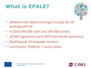 EPALE -ePlatform for Adult Learning in Europe - Reeta Knuuti | PDF