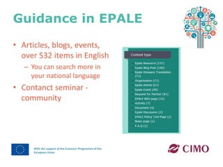 EPALE -ePlatform for Adult Learning in Europe - Reeta Knuuti | PDF
