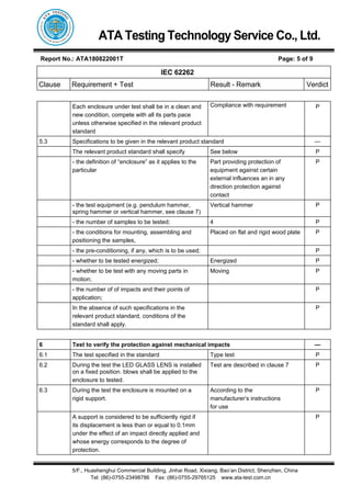 Отчет по ударопрочности боросиликатных линз REETH | PDF