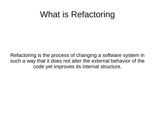 Refactoring Techniques | PPT