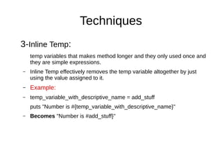 Refactoring Techniques | PPT